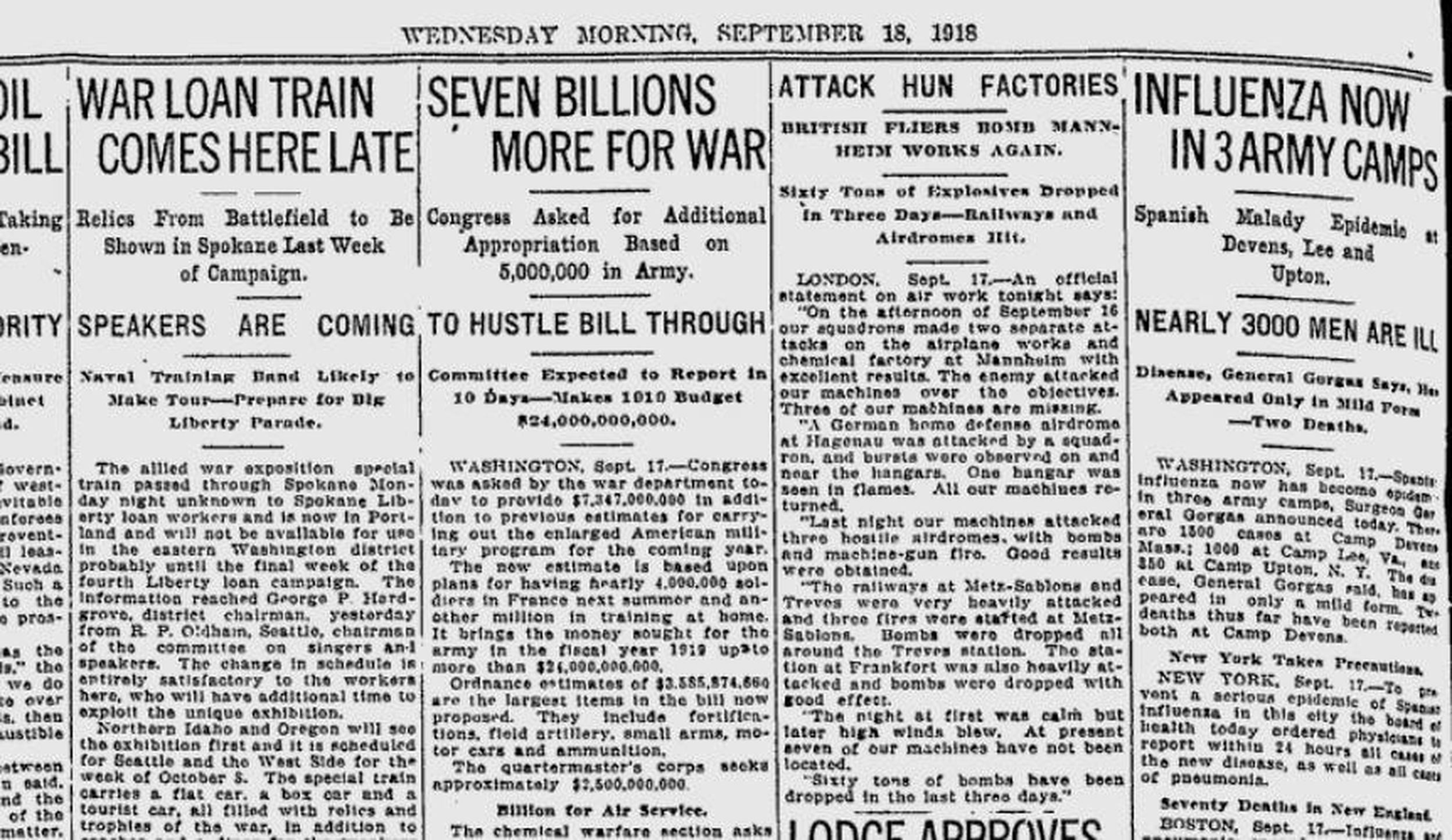 100 Years Ago Reports Of Spanish Flu On East Coast Reach Spokane The Spokesman Review 100-years-ago-reports-of-spanish-flu-on-east-coast-reach-spokane-the-spokesman-review