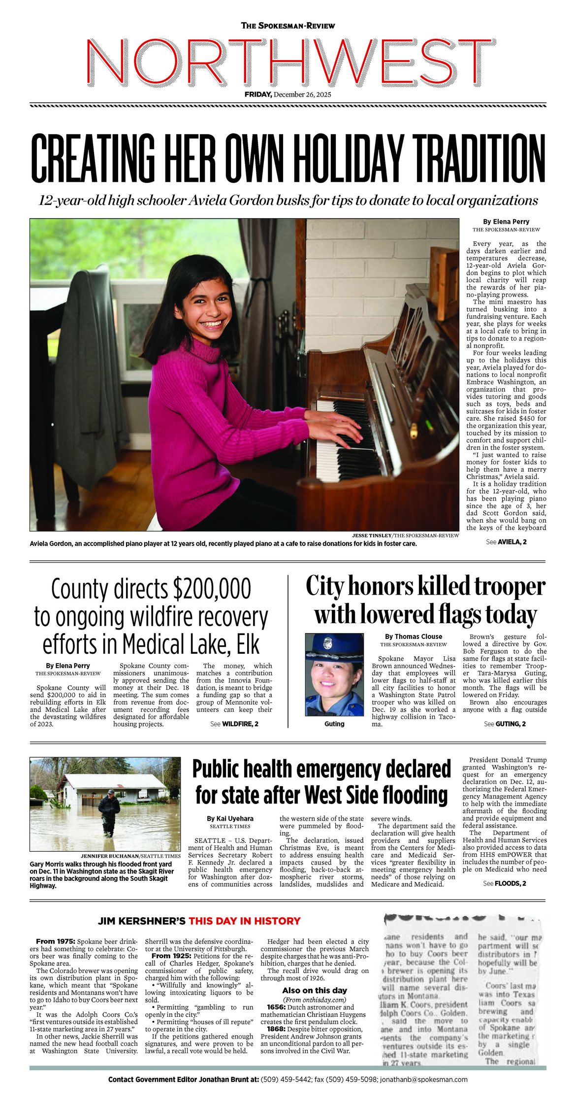 Northwest Front Page for Dec. 26, 2025 | The Spokesman-Review