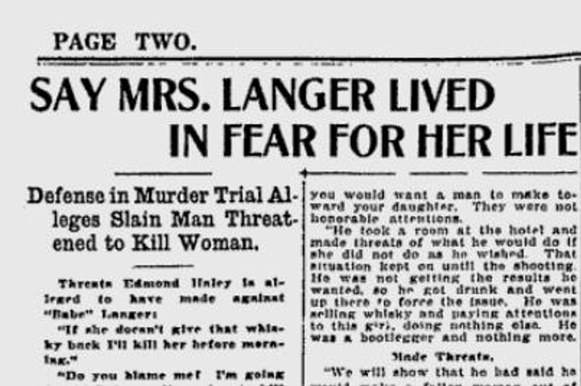 100 years ago in Spokane: Babe Langer’s defense in murder trial says ...