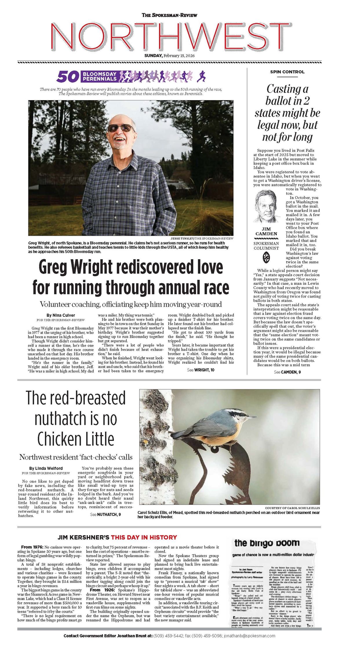 Northwest Front Page for Feb. 15, 2026 | The Spokesman-Review