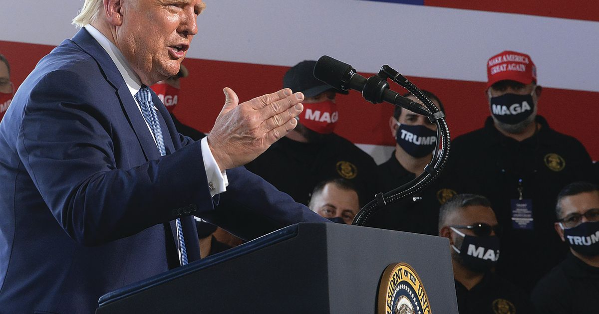 Trump lashes out at Goodyear about its policy on MAGA wear