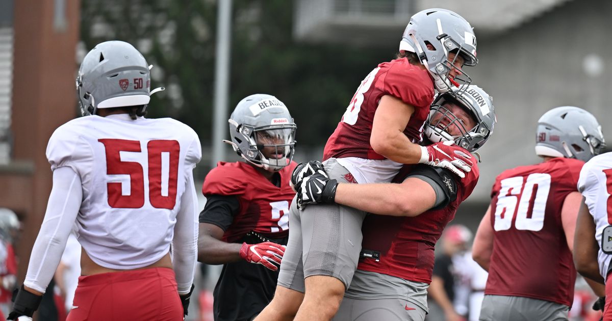 Washington State first-team offensive line takes form, Christian ...