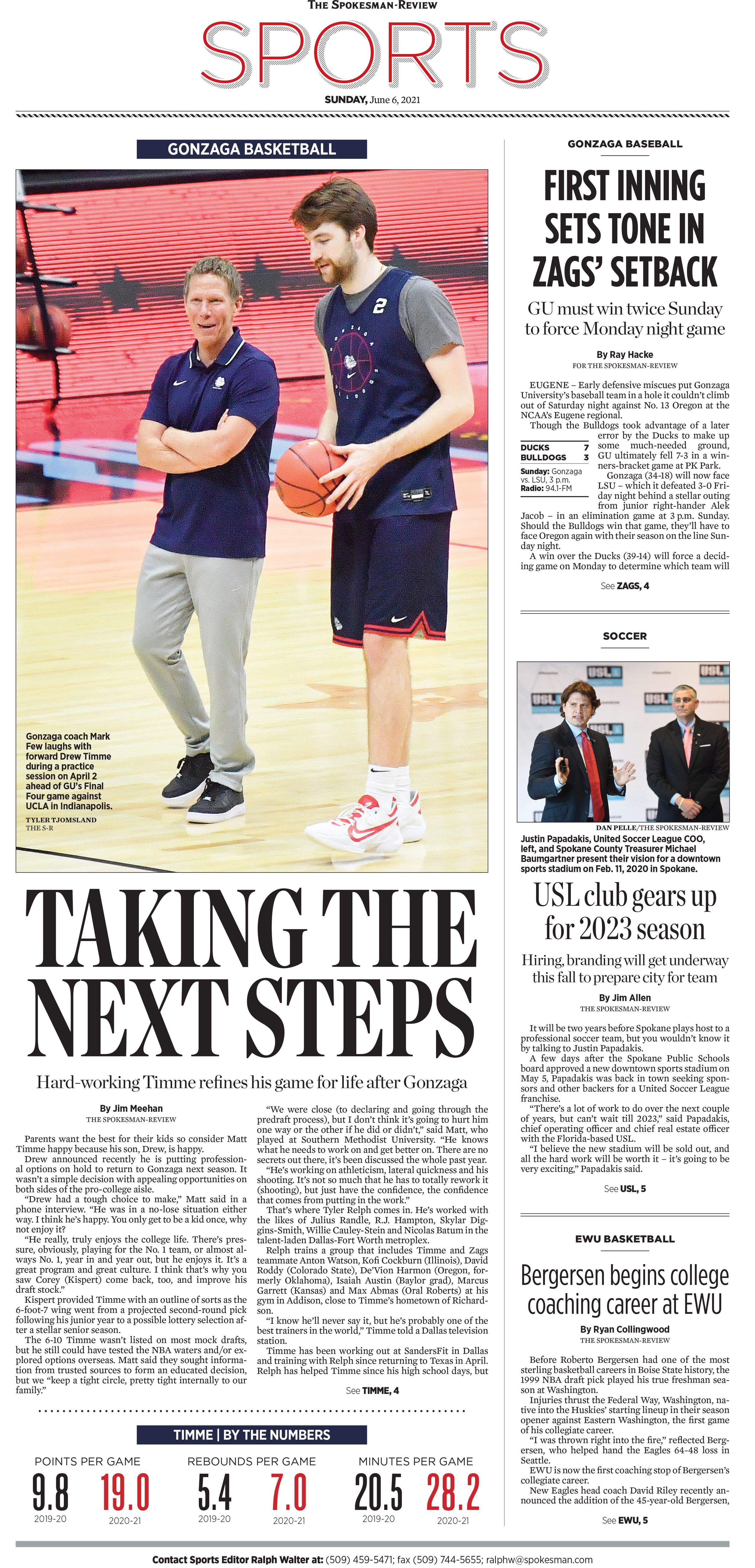 Sports Front Page for June 6, 2021 | The Spokesman-Review
