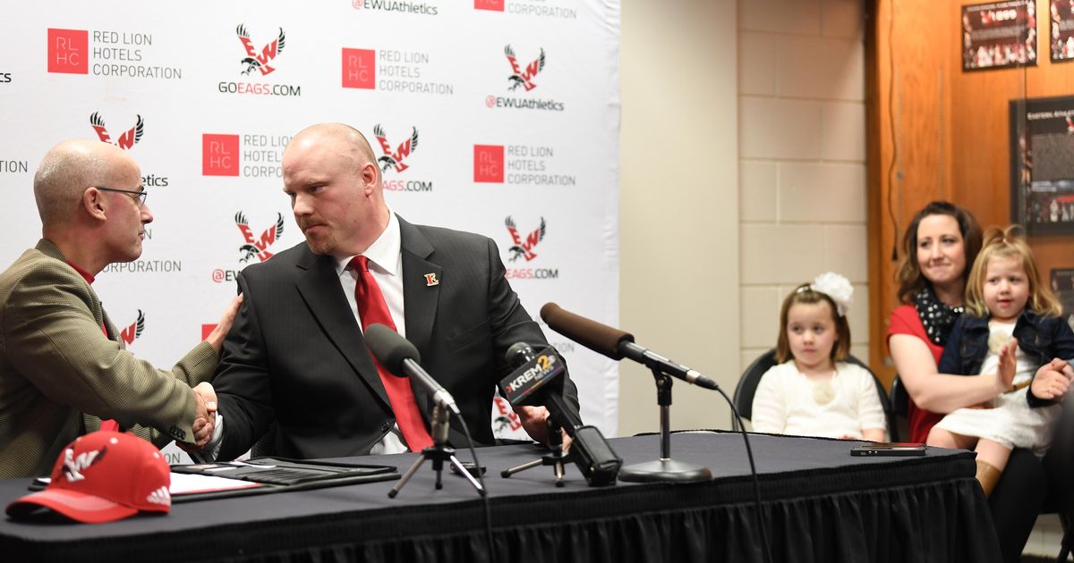 EWU football coach Aaron Best signs $180,000 contract, works on ...