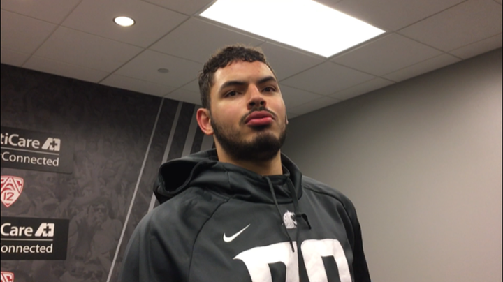 Video: Washington State offensive tackle Abraham Lucas post practice ...