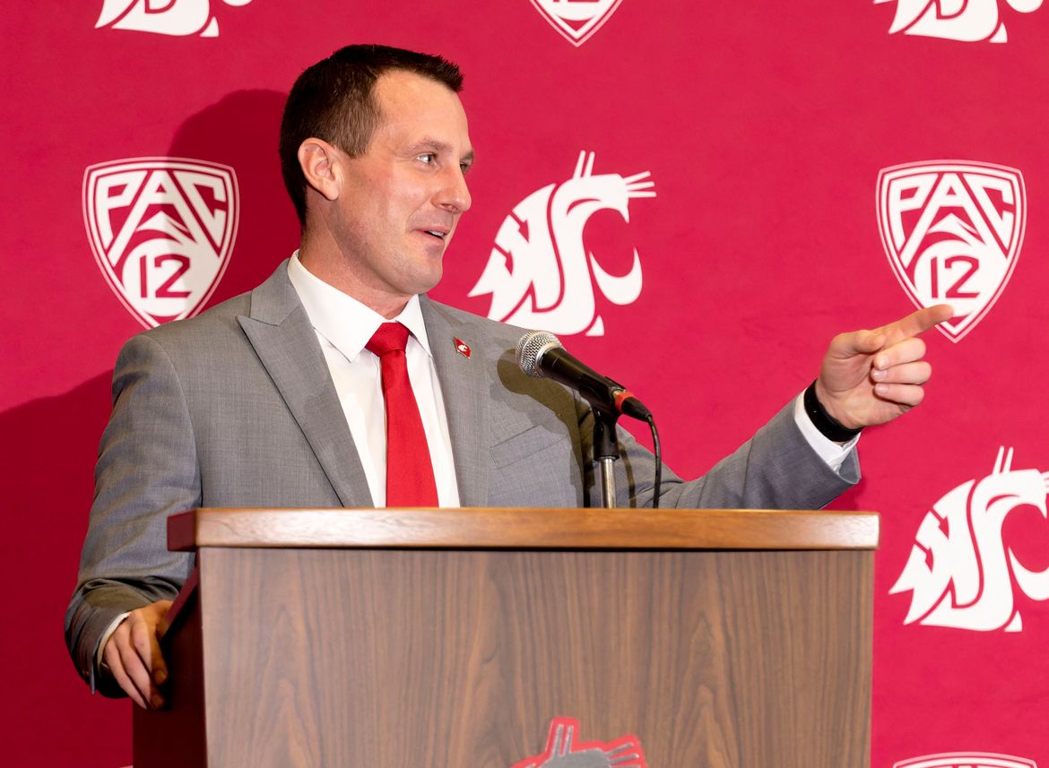 Washington State University's new head football coach Jake Dickert ...
