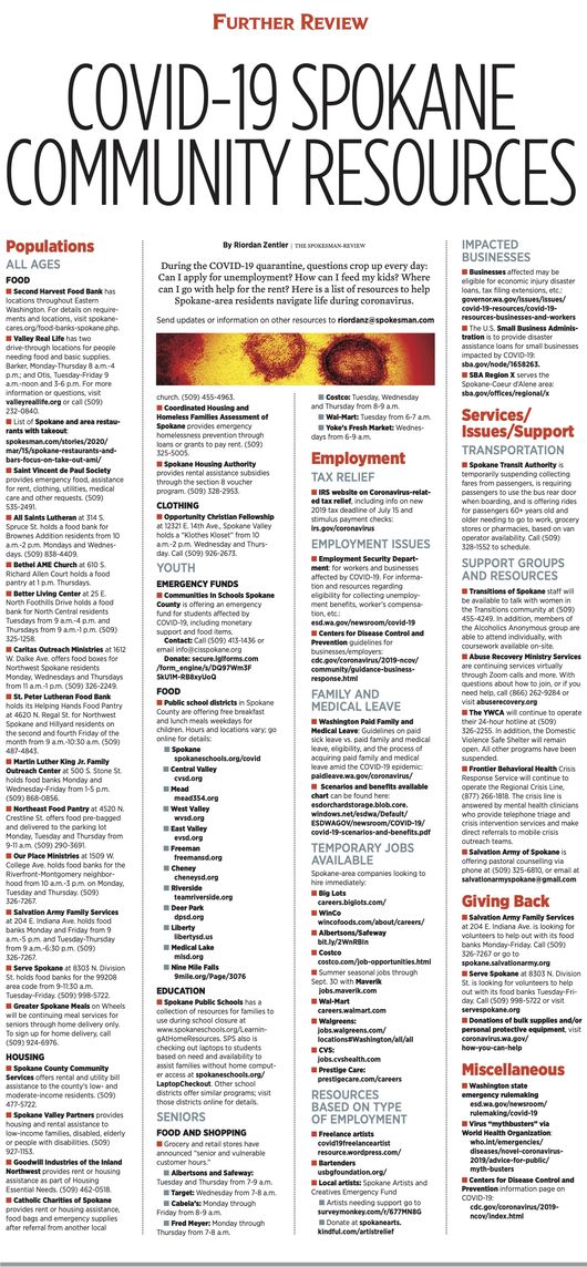 COVID-19 SPOKANE COMMUNITY RESOURCES | The Spokesman-Review