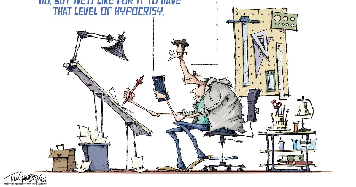 Tim Campbell cartoon