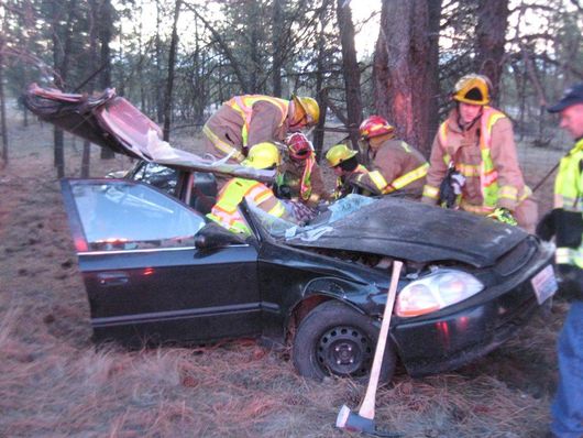Two men hospitalized after driver falls asleep in crash near Medical Lake