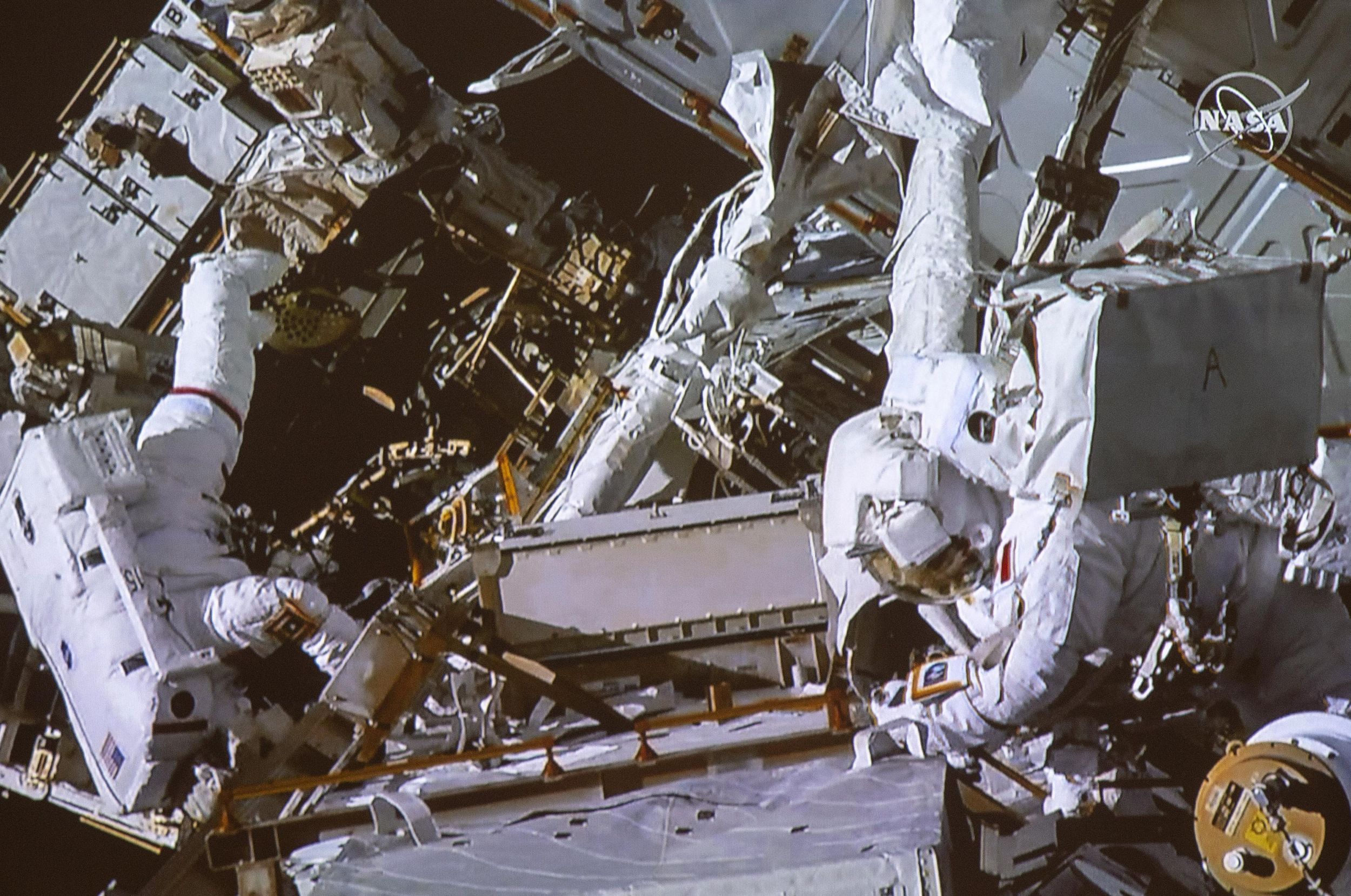 Spacewalking astronauts tackle battery, cable work | The Spokesman-Review