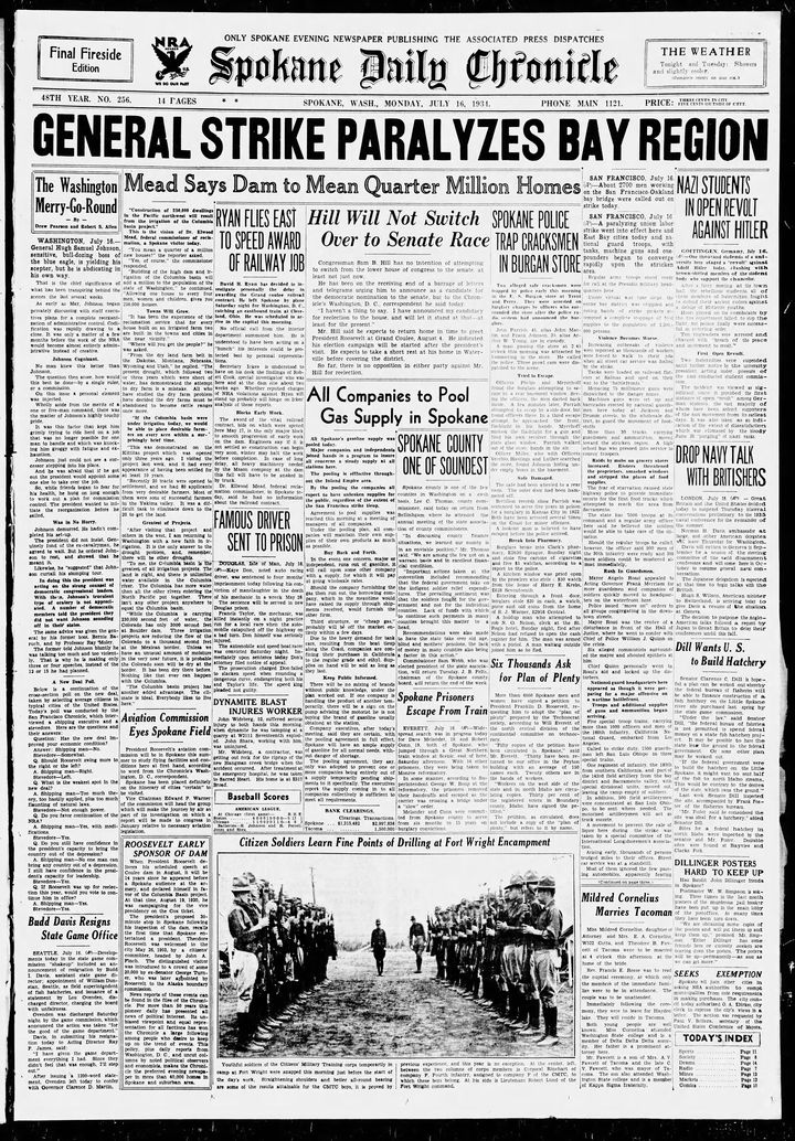 Historical Chronicle Front Page for July 16, 2021 | The Spokesman-Review