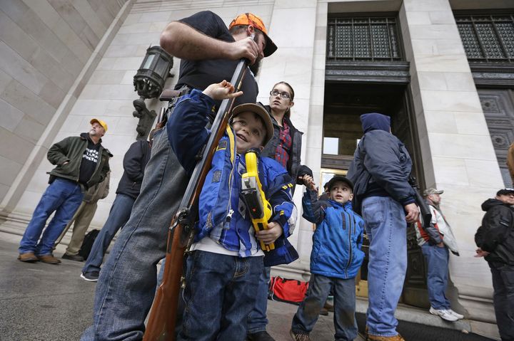 Armed Gun Rights Advocates Rally At Washington State Capitol The