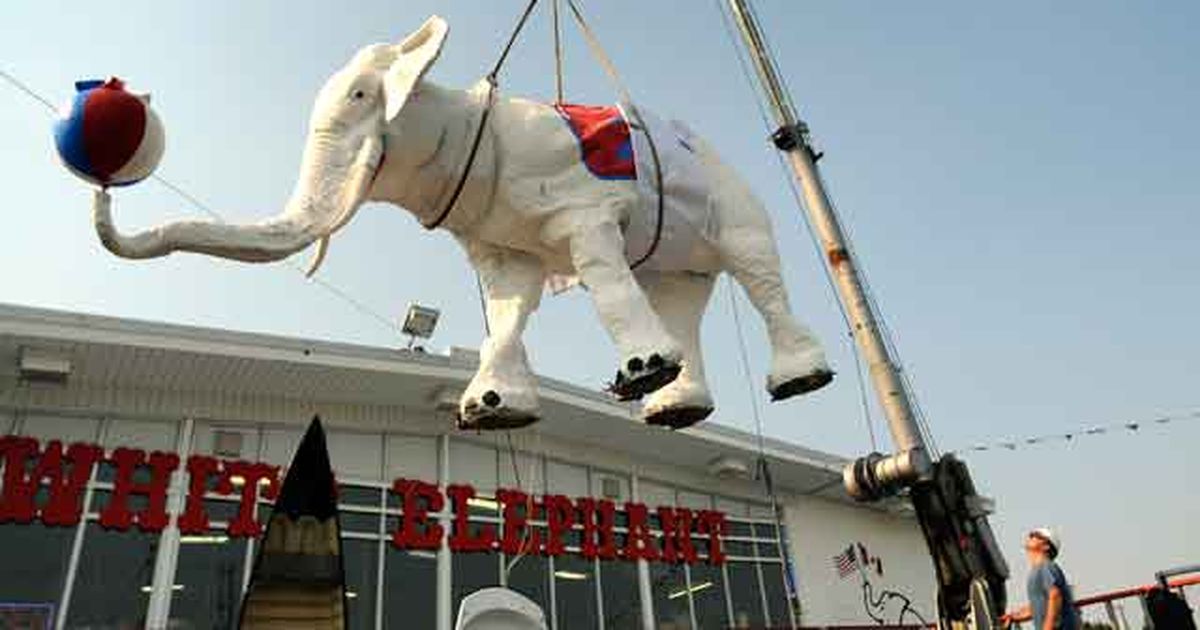 White elephant returns to its perch - Aug. 19, 2009 | The Spokesman-Review