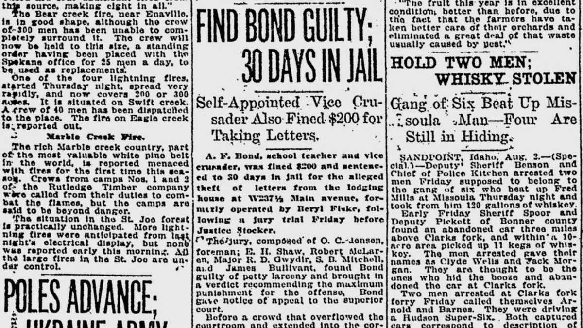 100 years ago in Spokane: ‘Vice crusader’ convicted for stealing from ...