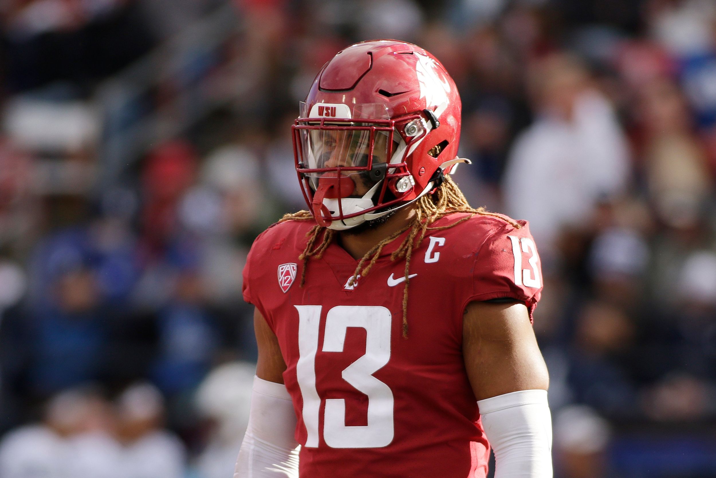 Washington State linebacker Jahad Woods named Pac-12 defender of the week