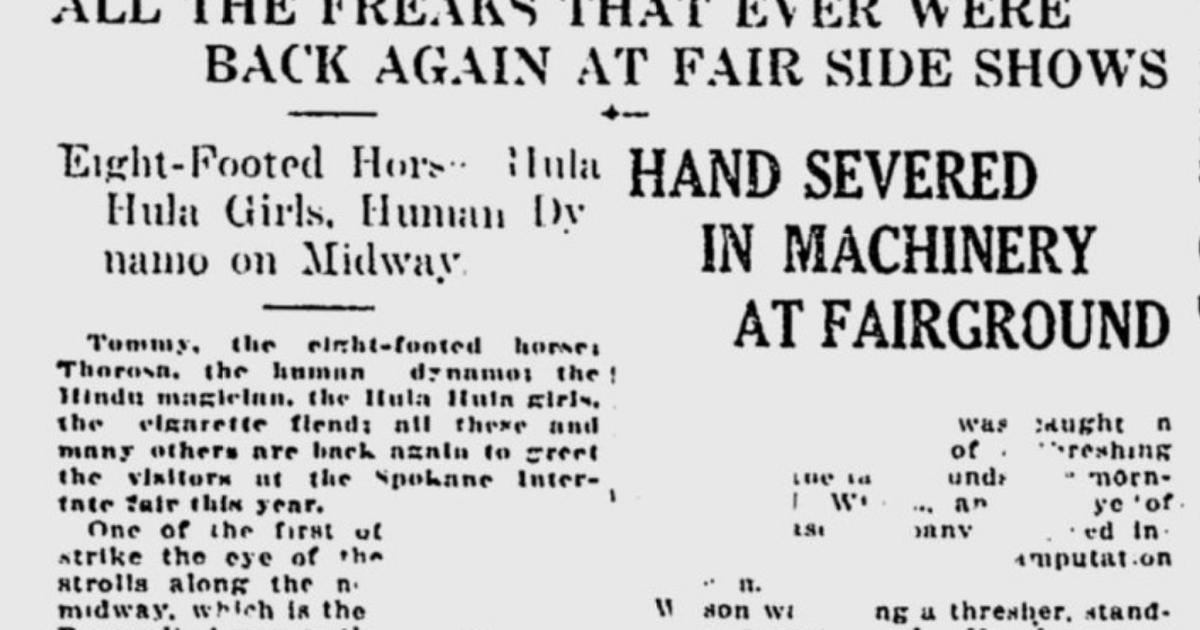 100 years ago in Spokane: Sideshow attractions at the Interstate Fair