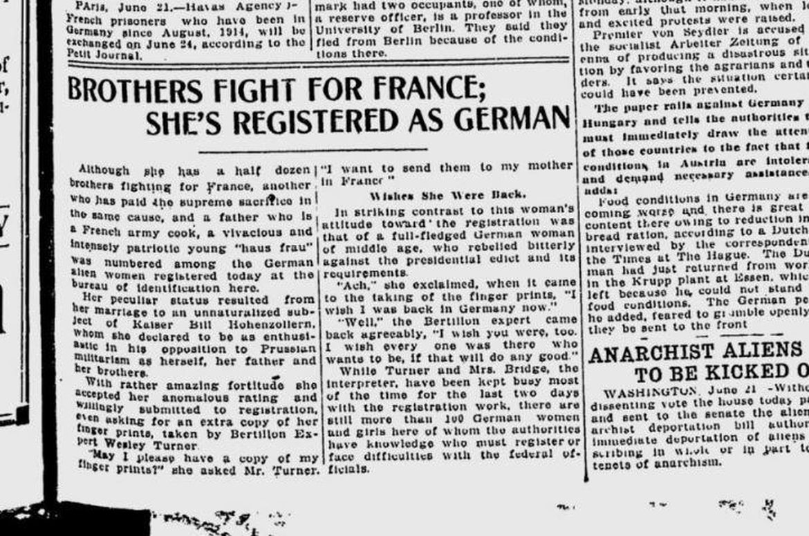 100 years ago in Spokane: German ‘aliens’ of various temperments submit ...