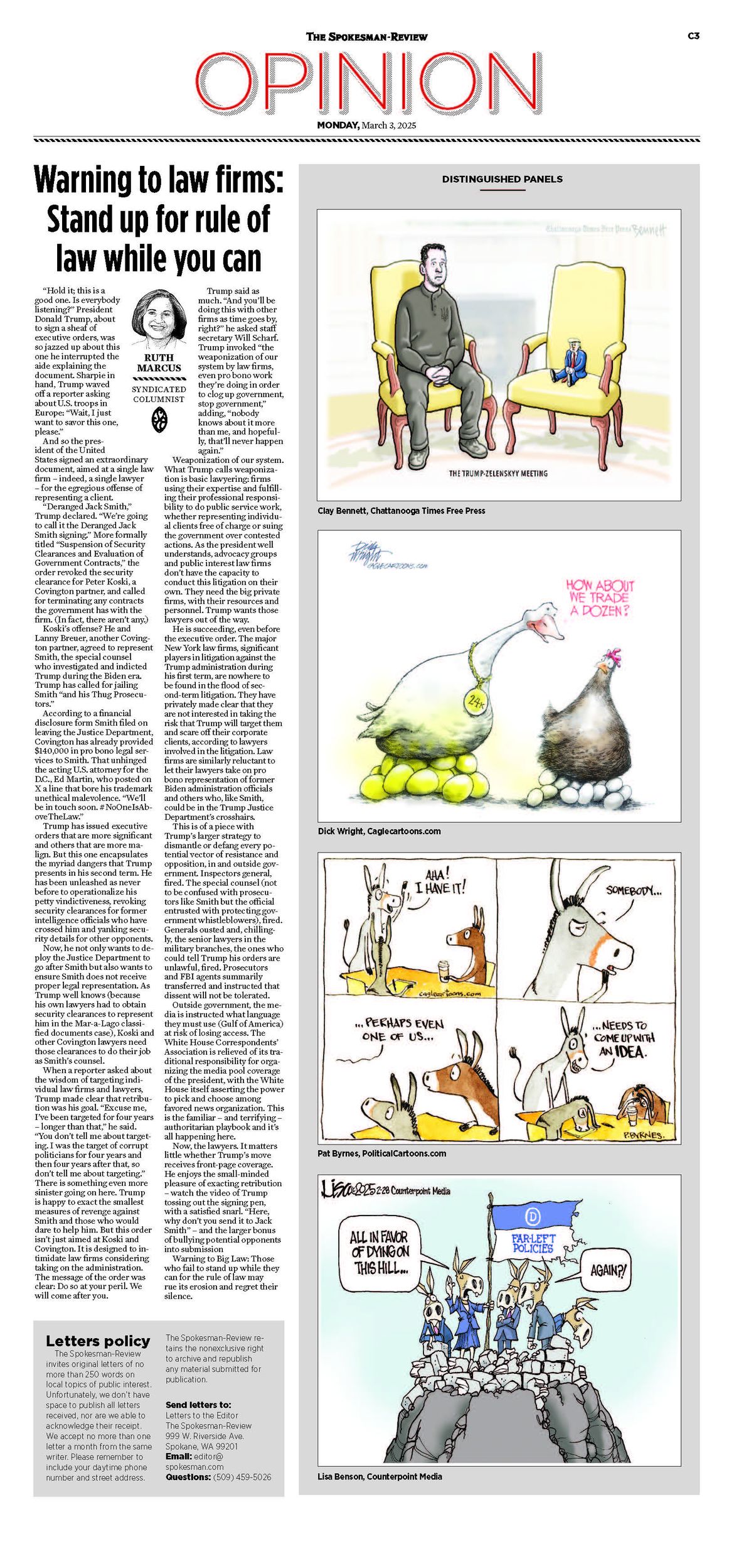 Opinion Front Page for March 3, 2025 | The Spokesman-Review