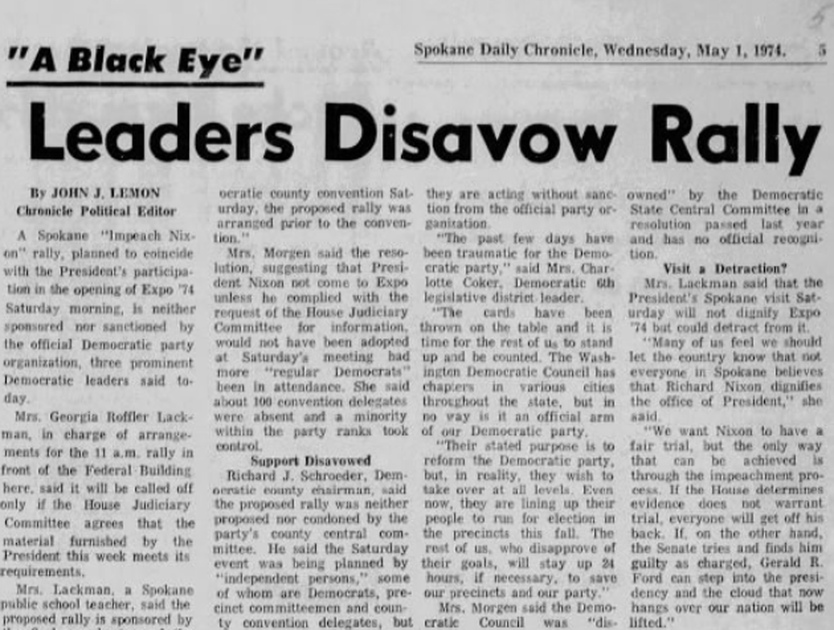 50 years ago in Expo history: An 'Impeach Nixon' rally planned for the ...