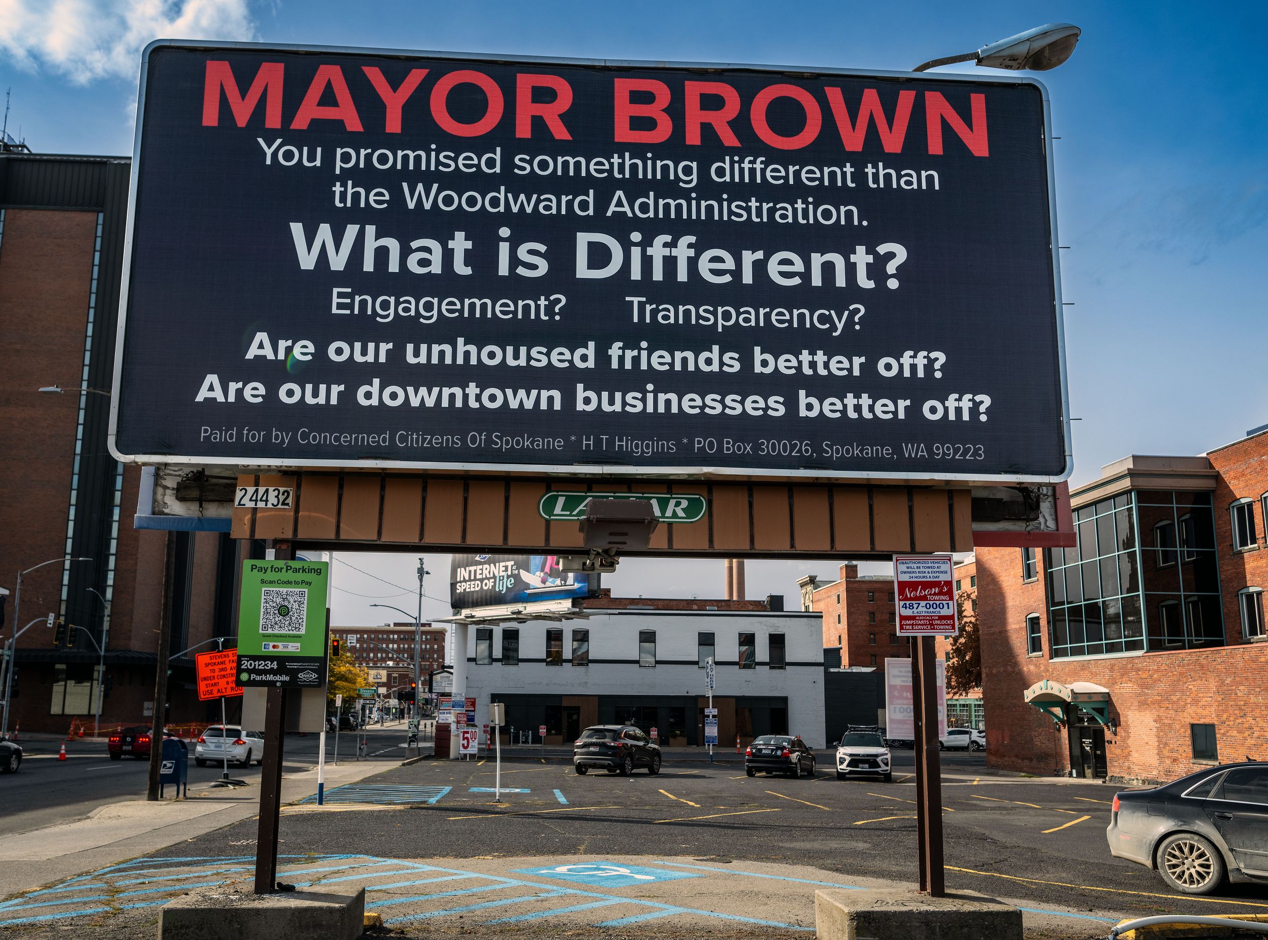 A Democrat paid for a billboard attacking Mayor Lisa Brown's homeless ...