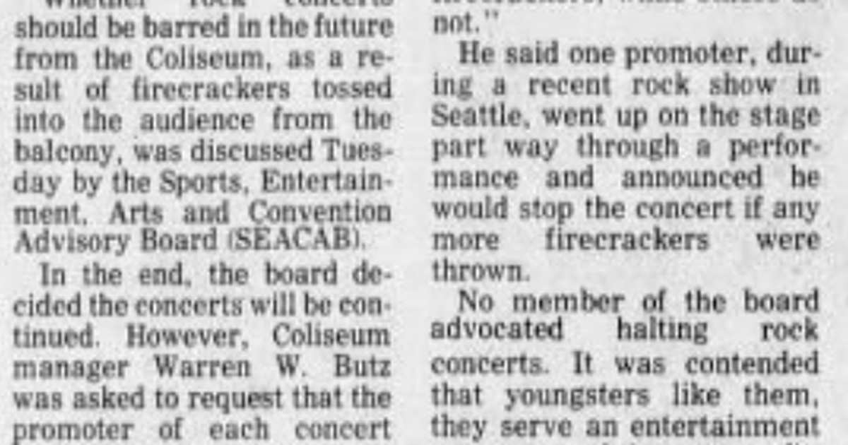 This day in history: The Spokane Coliseum was a-rockin', maybe too much ...