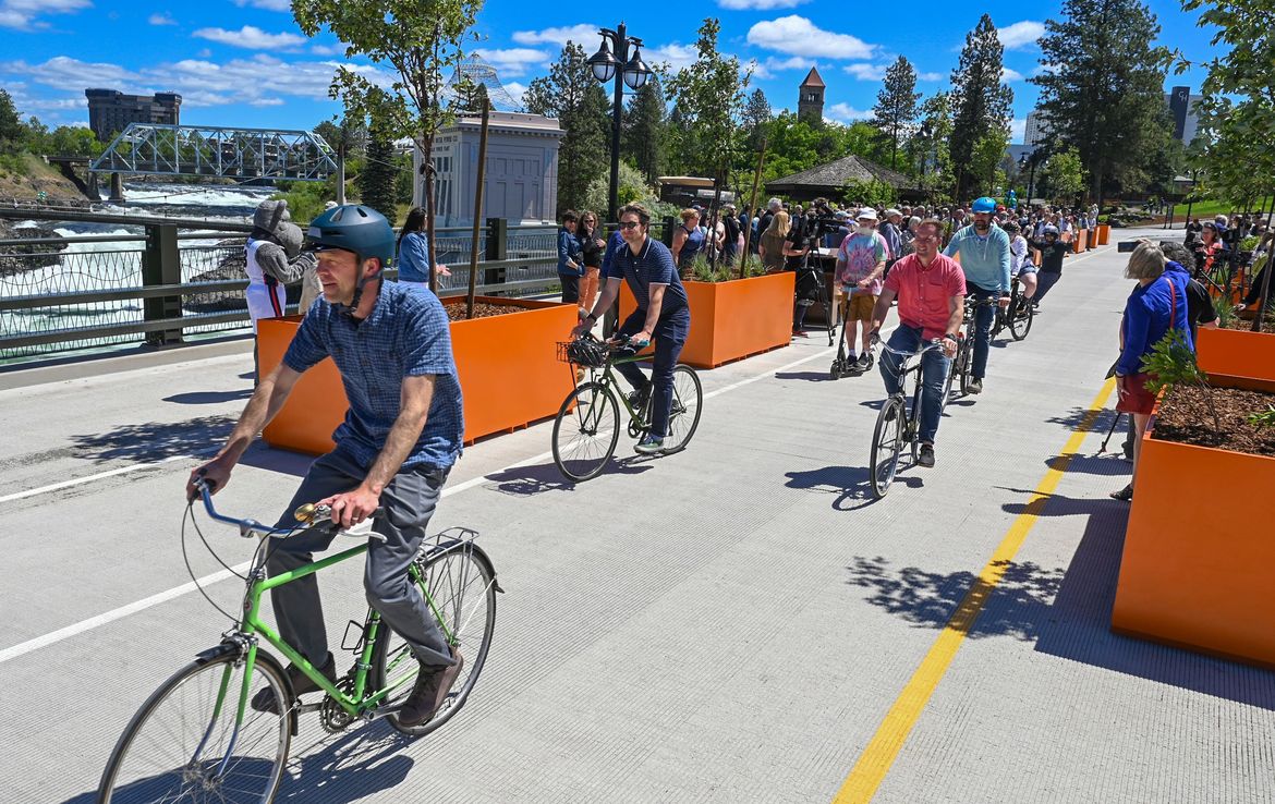 Post Street Bridge reopens - June 5, 2024 | The Spokesman-Review