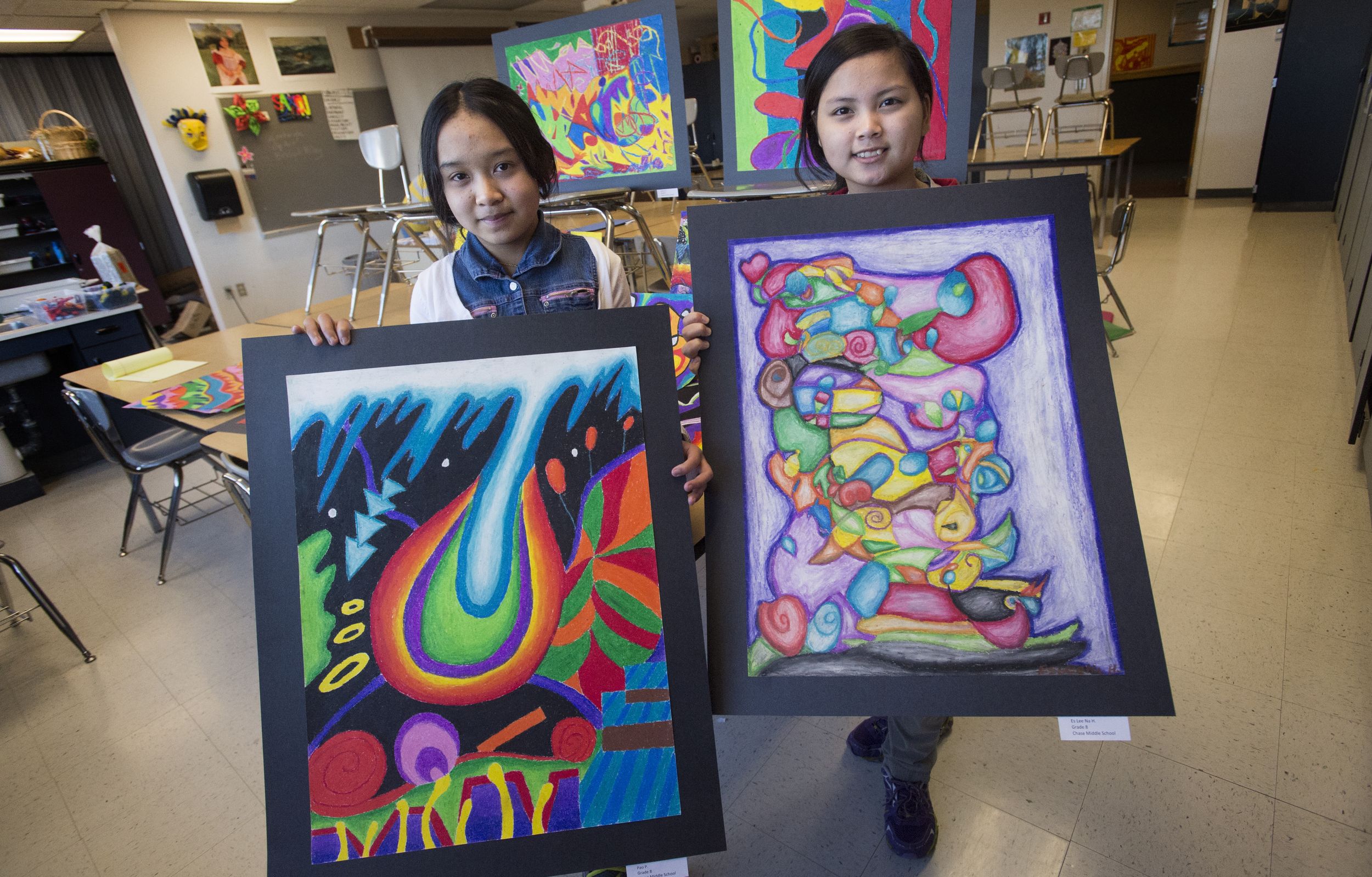 Students create art inspired by art