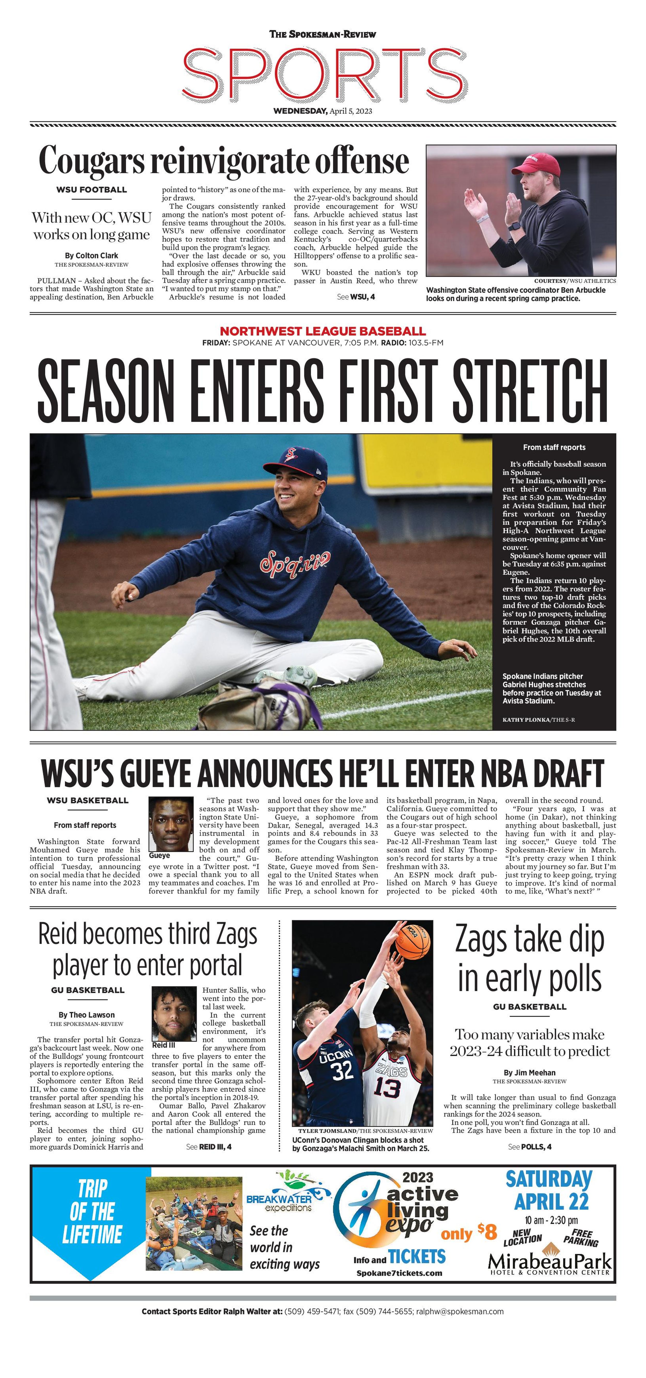 Sports Front Page for April 5, 2023 | The Spokesman-Review