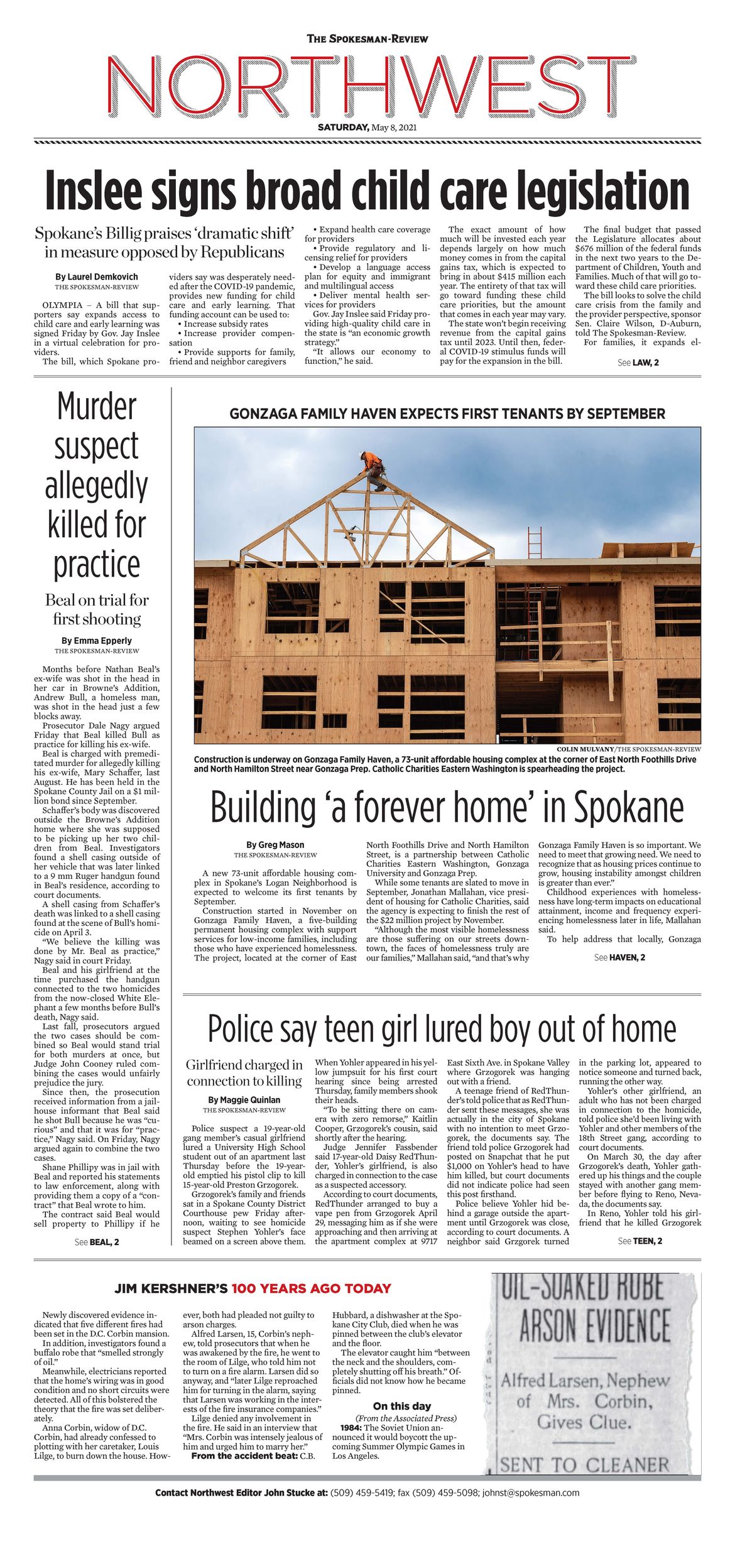 Northwest Front Page for May 8, 2021 | The Spokesman-Review