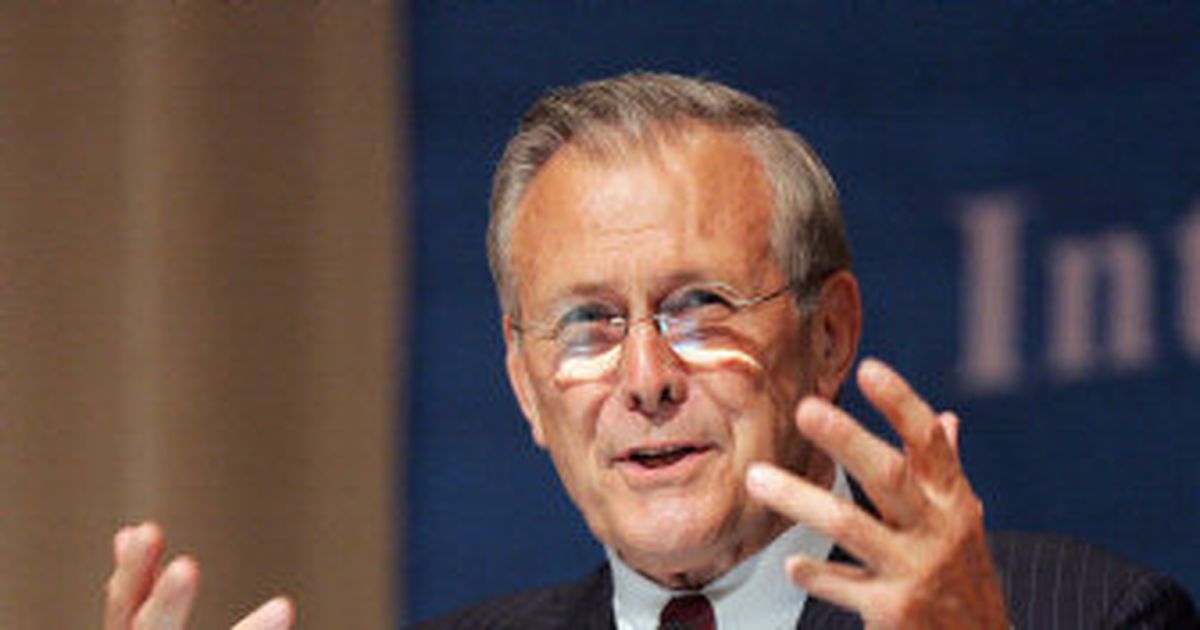 Protesters disrupt Rumsfeld speech | The Spokesman-Review