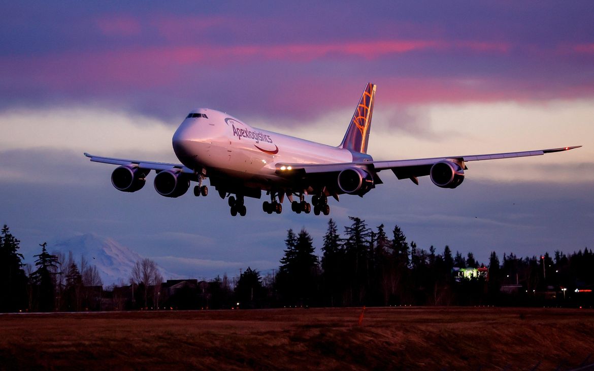 Taking off: The last Boeing 747 leaves the factory