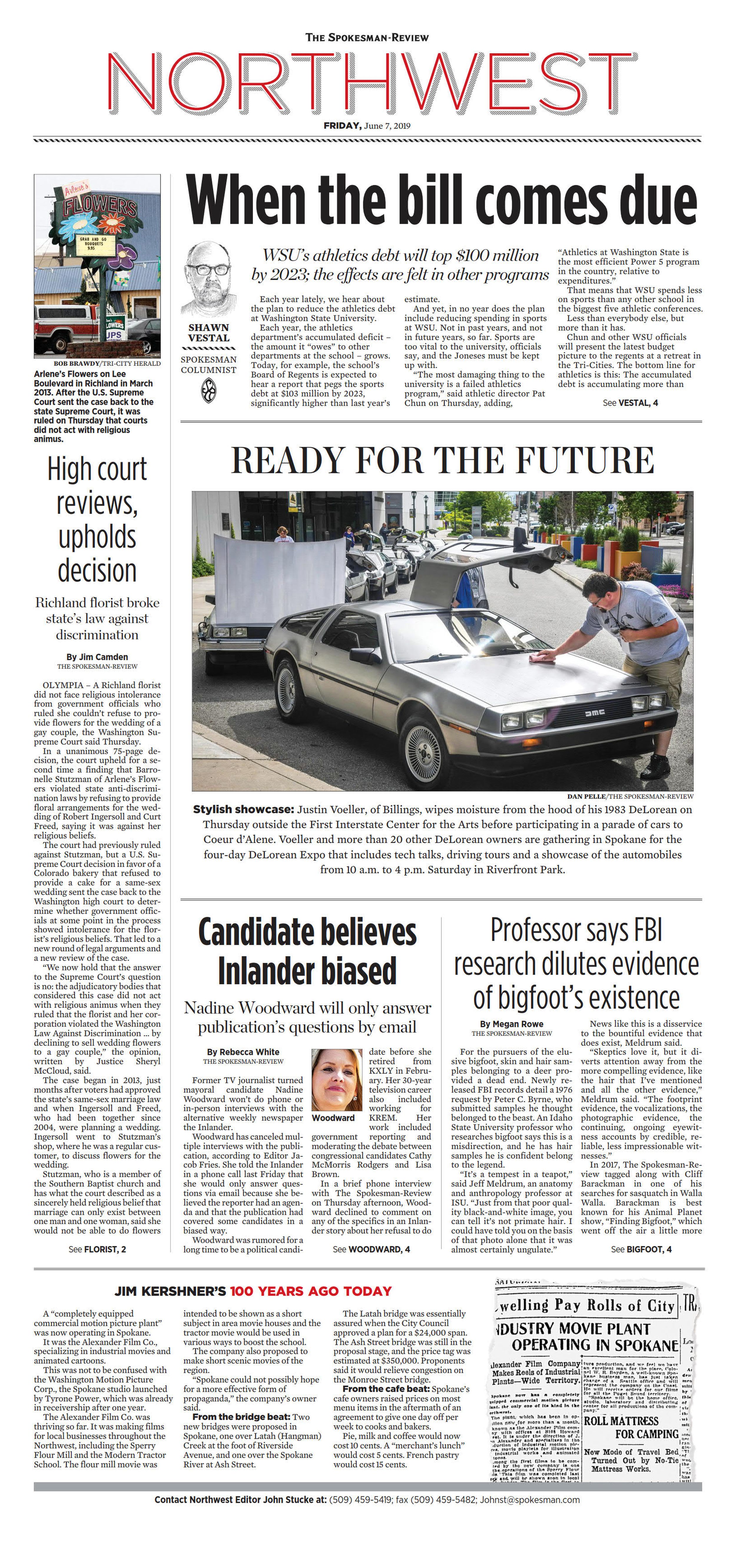 Northwest Front Page for June 7, 2019 | The Spokesman-Review