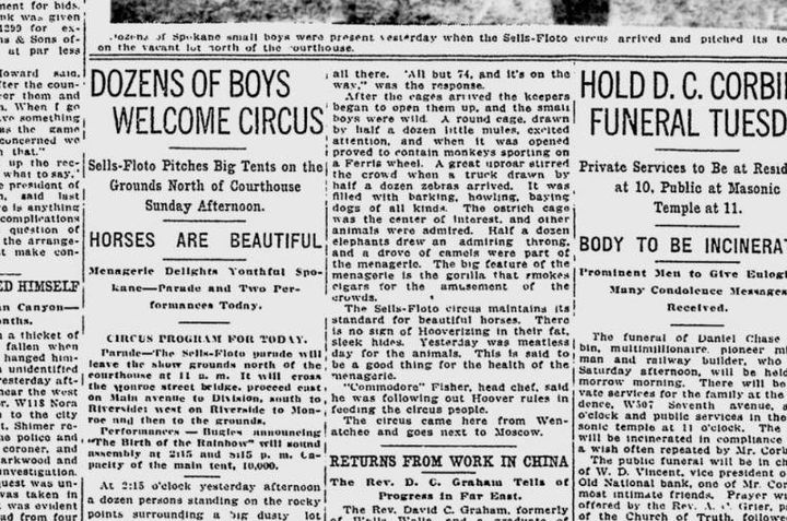 100 years ago in Spokane: Spectacle of second circus draws crowd of ...
