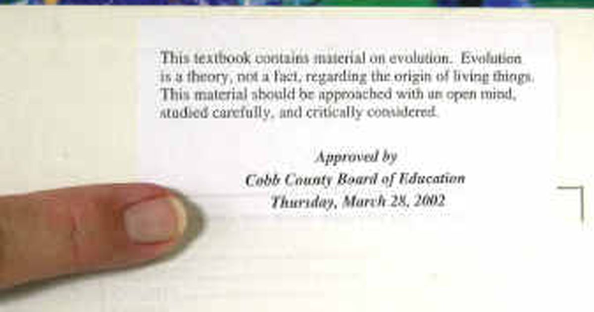Judge orders removal of evolution stickers from textbooks in Atlanta
