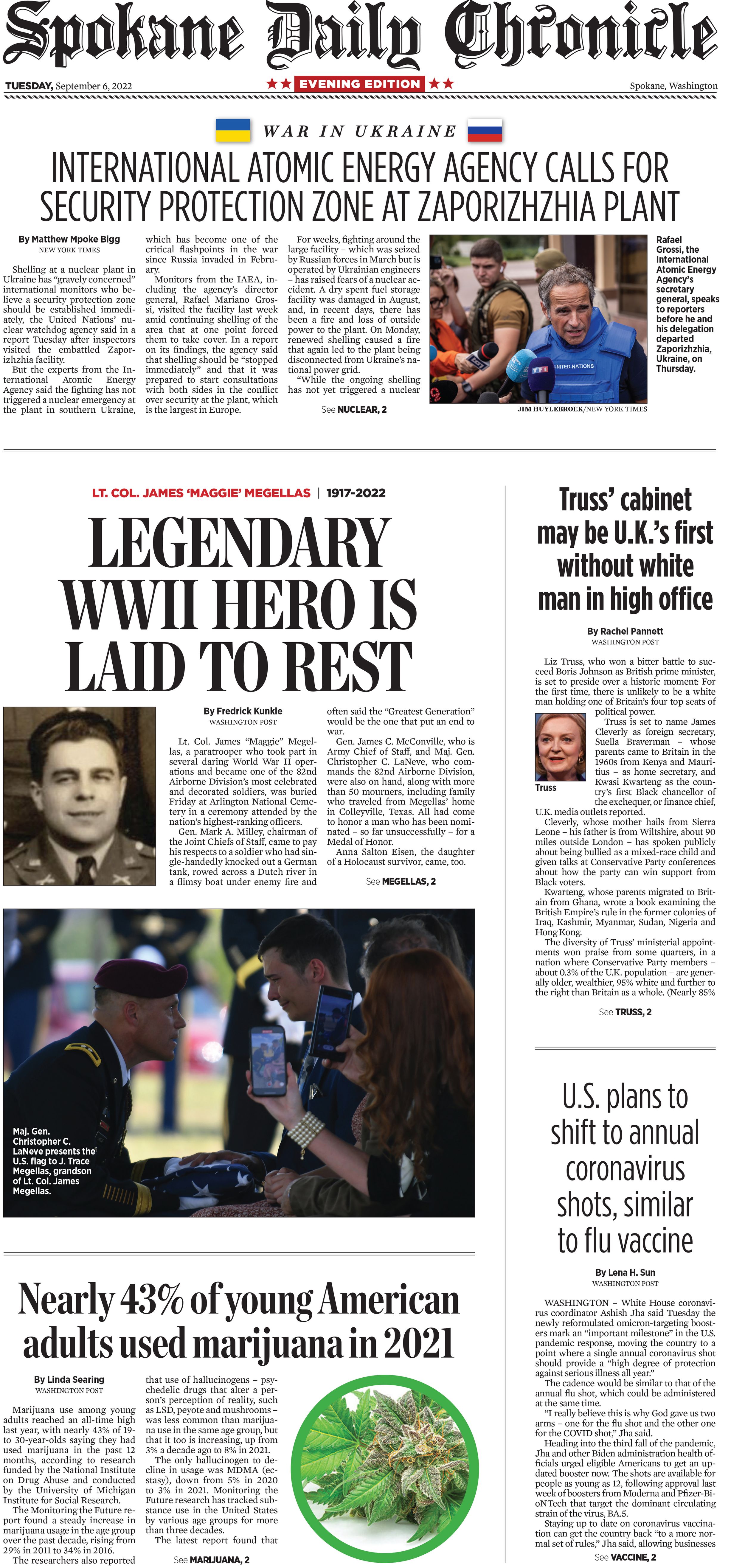 The Chronicle Front Page for Sept. 6, 2022 | The Spokesman-Review