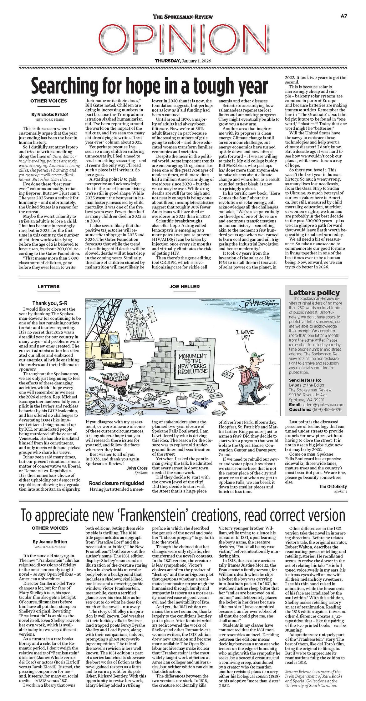 Opinion Front Page for Jan. 1, 2026 | The Spokesman-Review