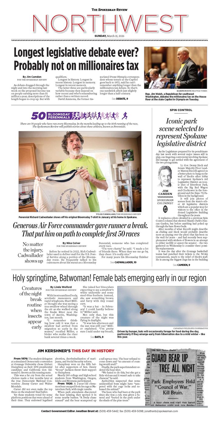 Northwest Front Page for March 15, 2026 | The Spokesman-Review