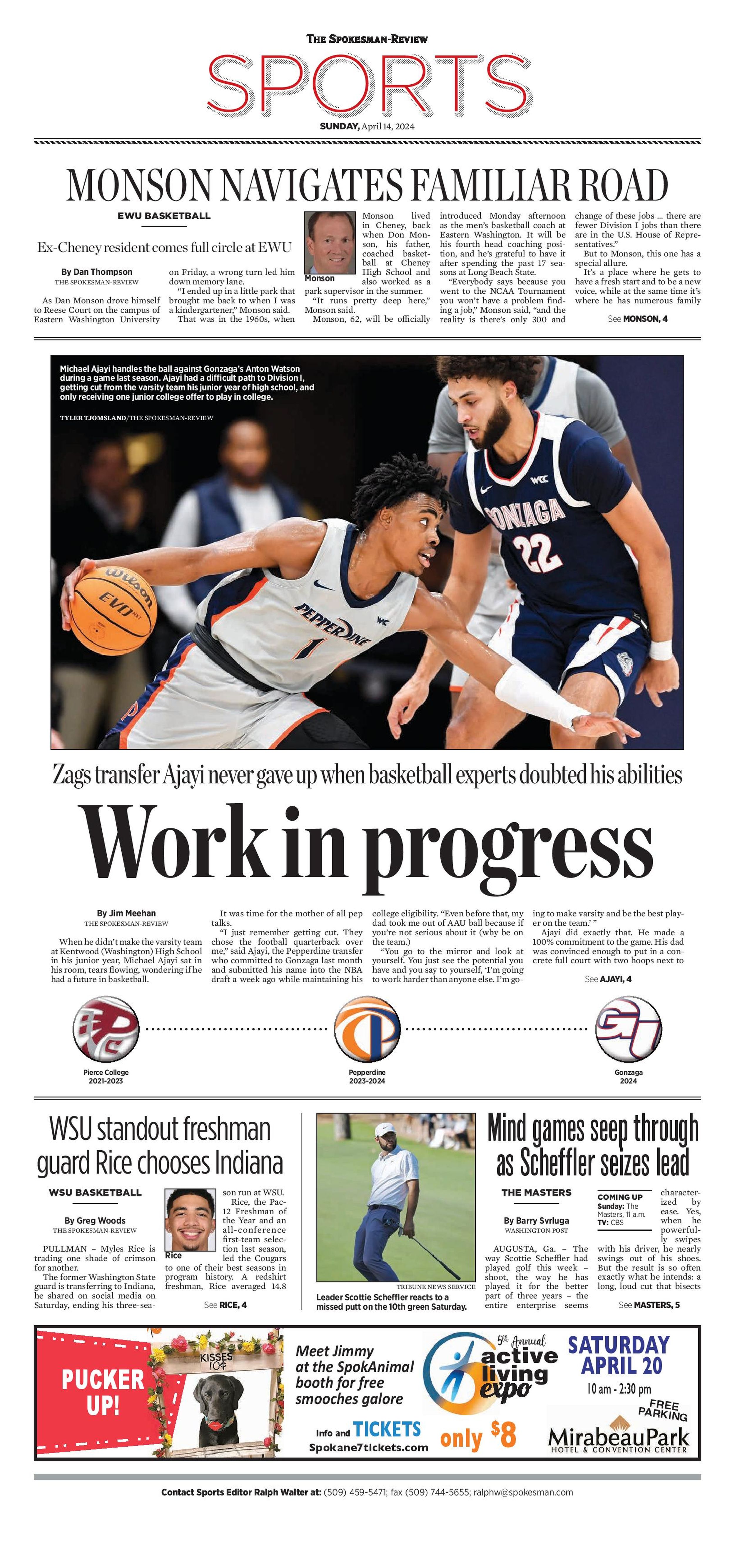 Sports Front Page for April 14, 2024 | The Spokesman-Review