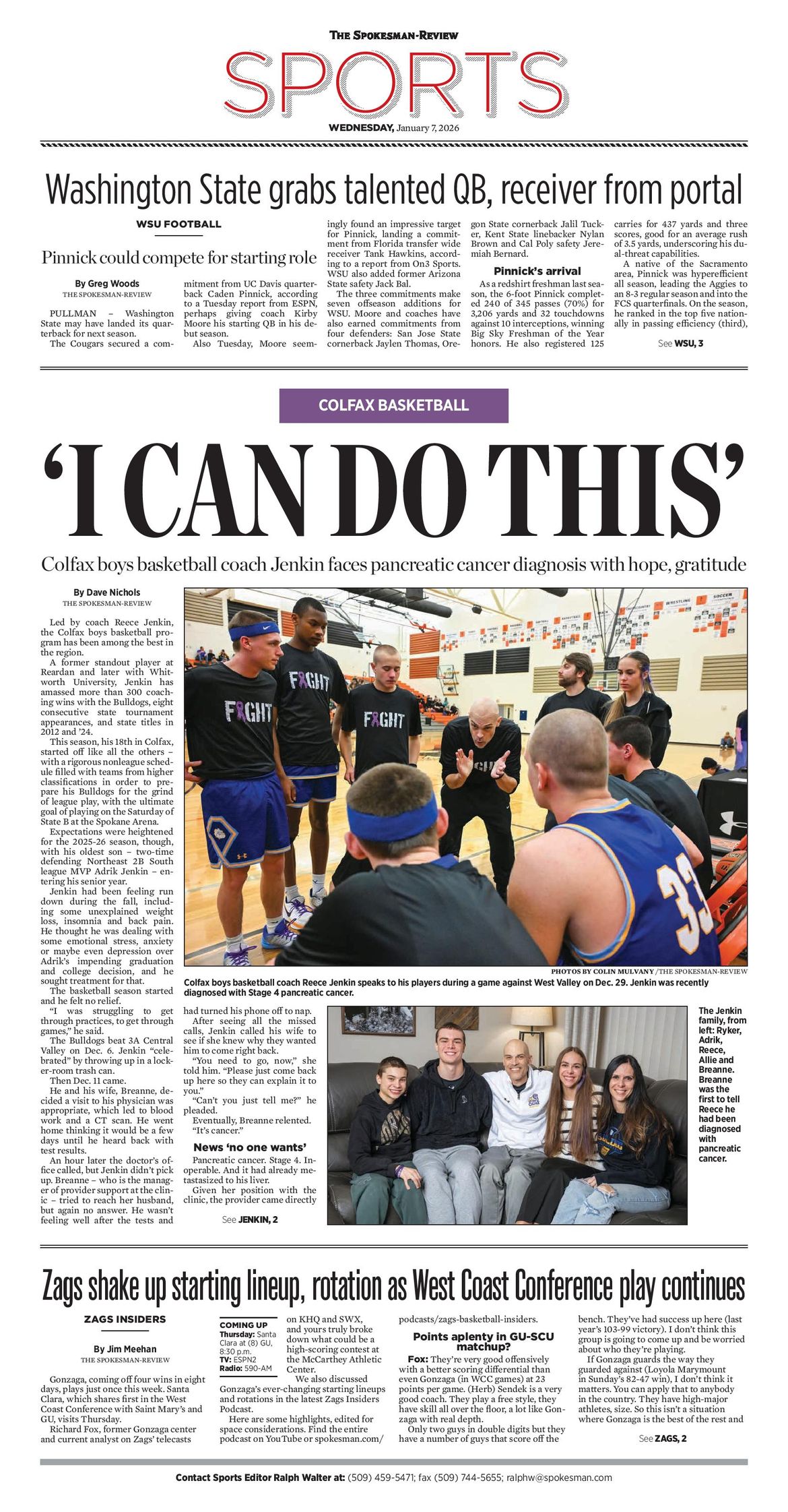 Sports Front Page for Jan. 7, 2026 | The Spokesman-Review