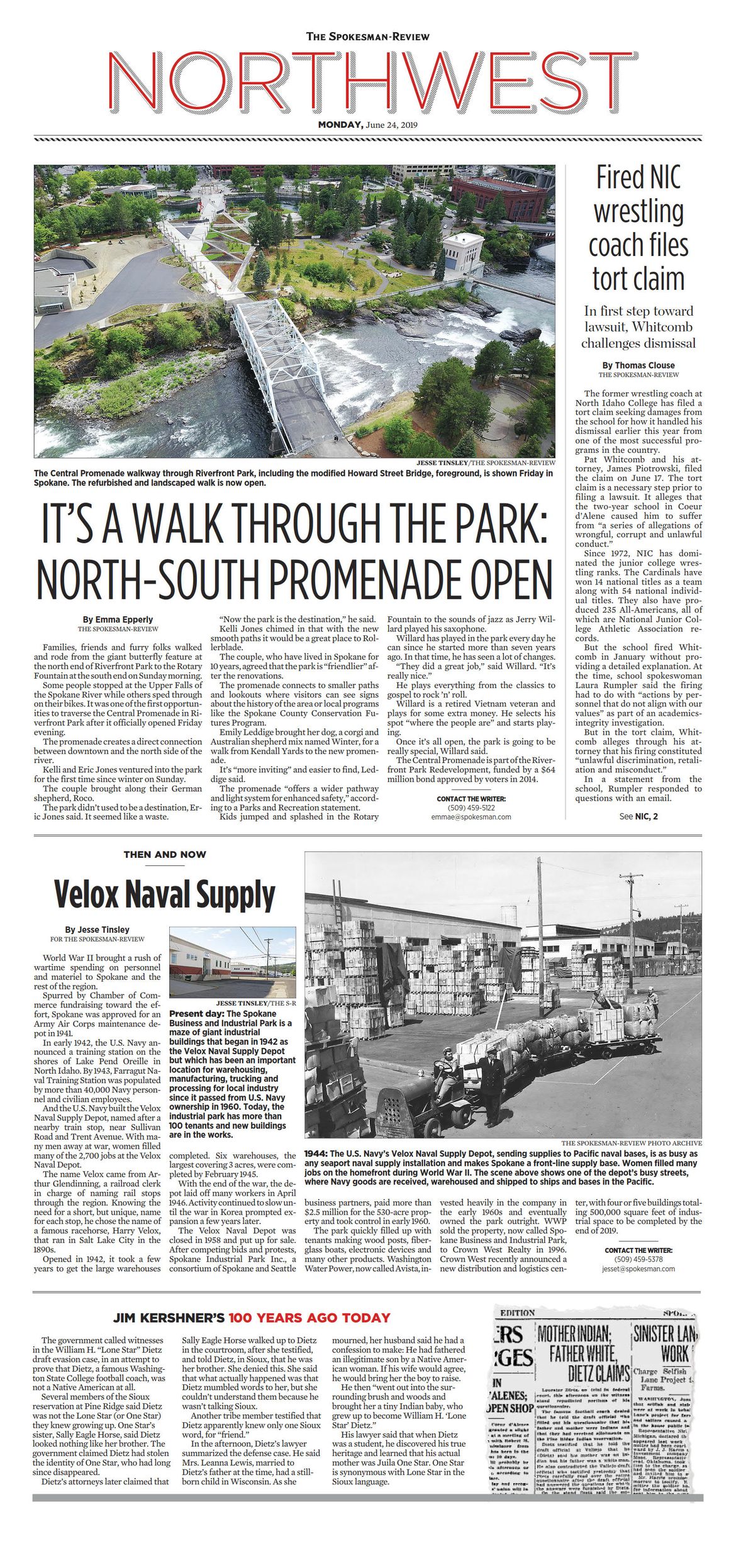 Northwest Front Page for June 24, 2019 | The Spokesman-Review